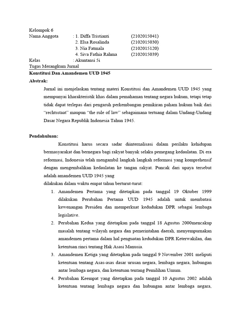 Tugas Merangkum Jurnal Kel 6 | PDF