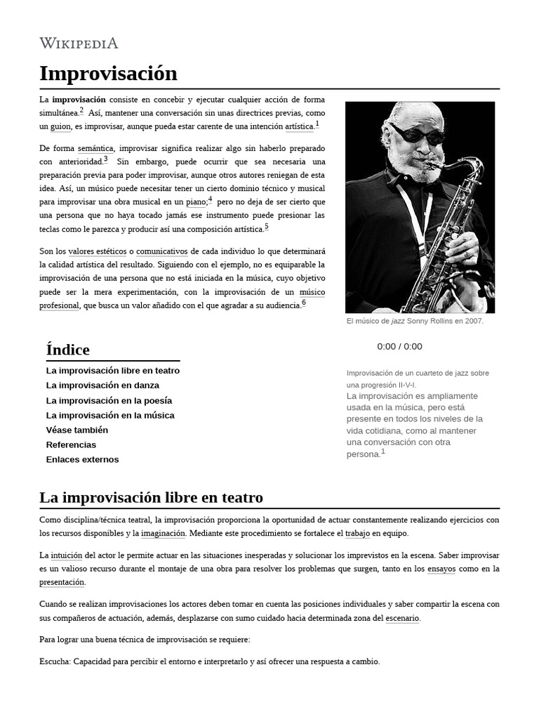 U4 PP 77 Improvisación | PDF | Improvisación | Entretenimiento