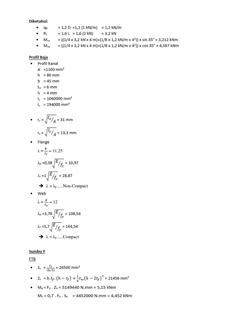 Analisa Gording Profil C | PDF