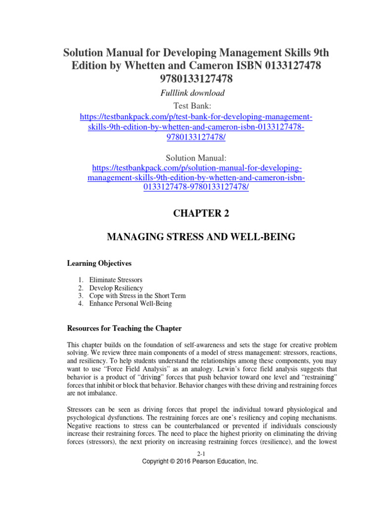 Solution Manual For Developing Management Skills 9th Edition by Whetten ...