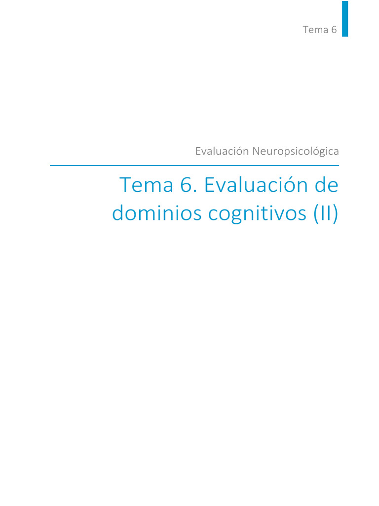 Tema_6._Evaluación_de_dominios_cognitivos_II | PDF | Palabra | Afasia