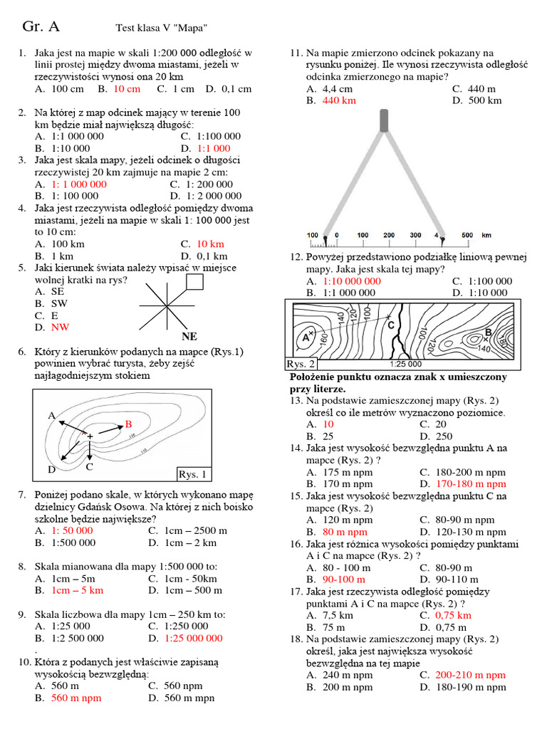 Test KL V Mapa GR A 2018 Z Rozwiazaniem | PDF