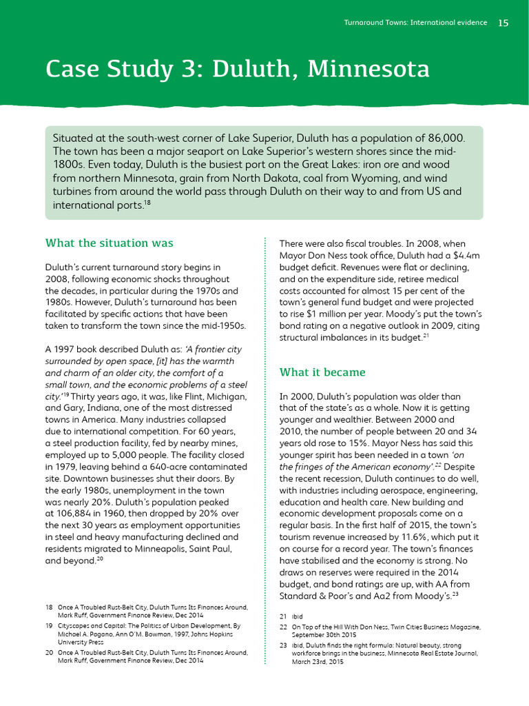 Duluth Fish Port Case Study | PDF | Duluth | Economies