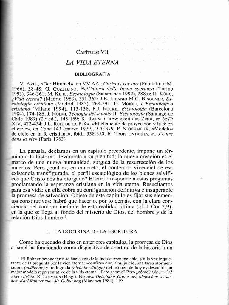 Ruiz de La Peña - La Vida Eterna | PDF