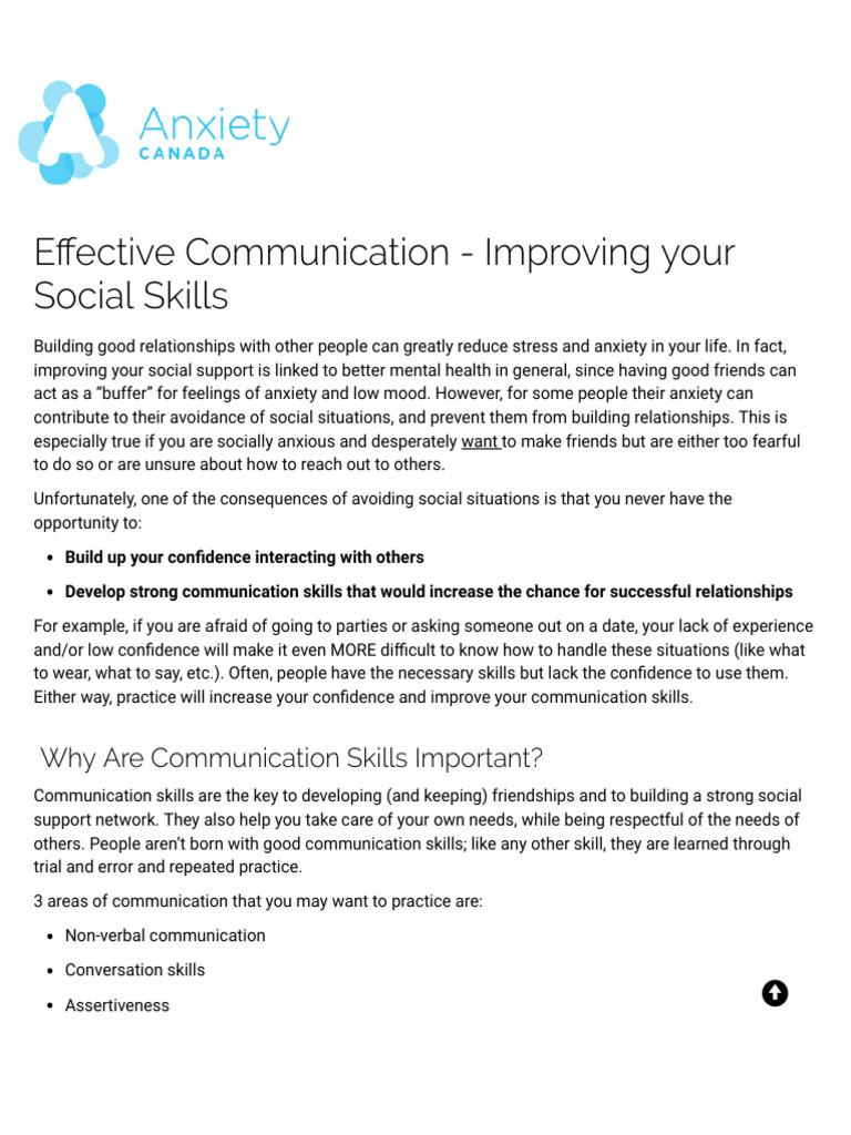Enhancing Social Skills and Confidence | PDF | Communication | Body ...