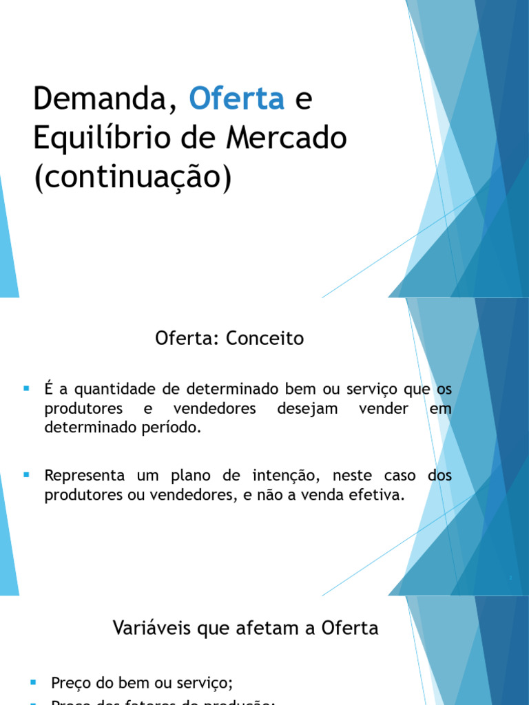 Aula 4 - Demanda, Oferta e Equilíbrio de Mercado II | PDF | Oferta ...