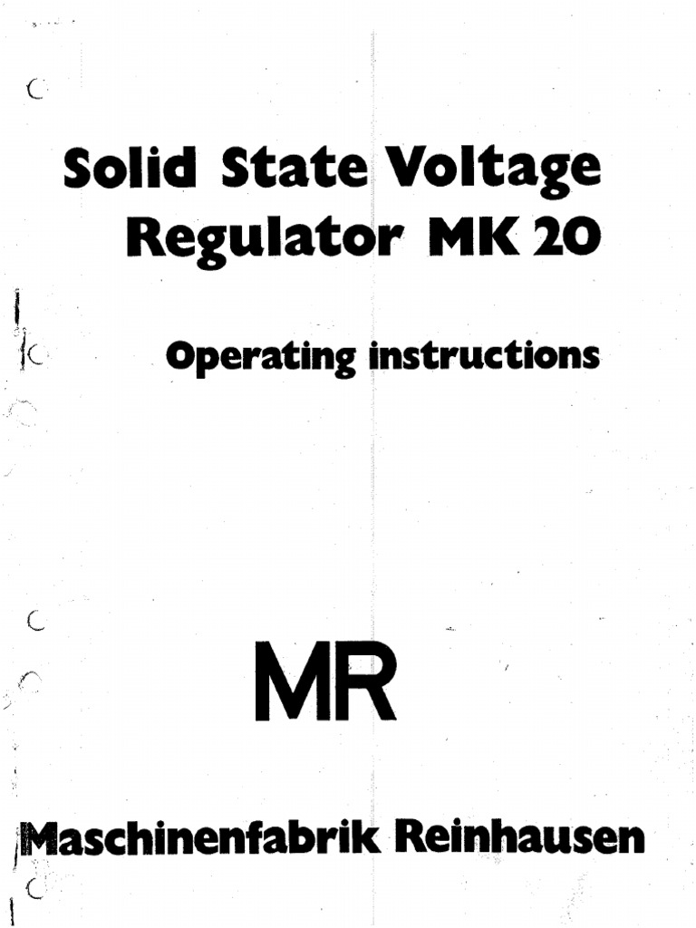 Regulator MK 20 | PDF
