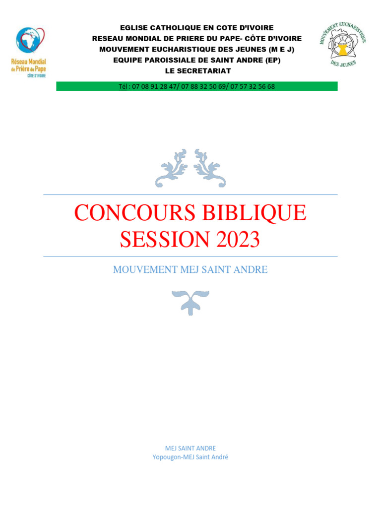Concours Biblique MEJ 2023 | PDF