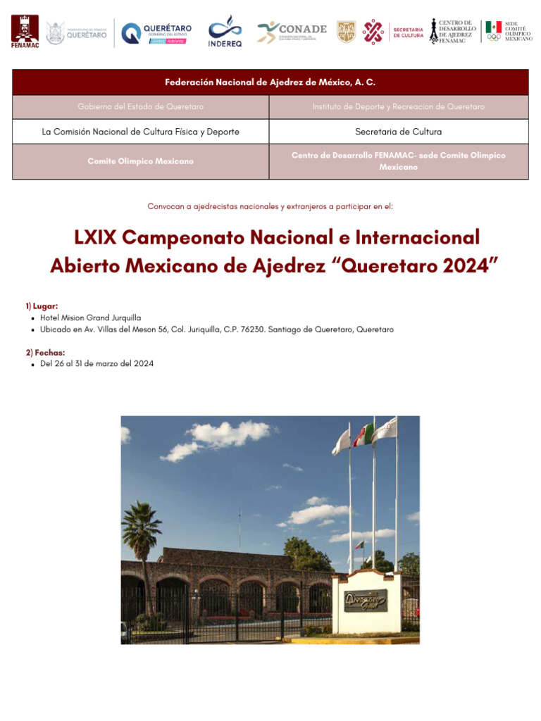 LXIX Abierto Mexicano de Ajedrez 2024 | PDF