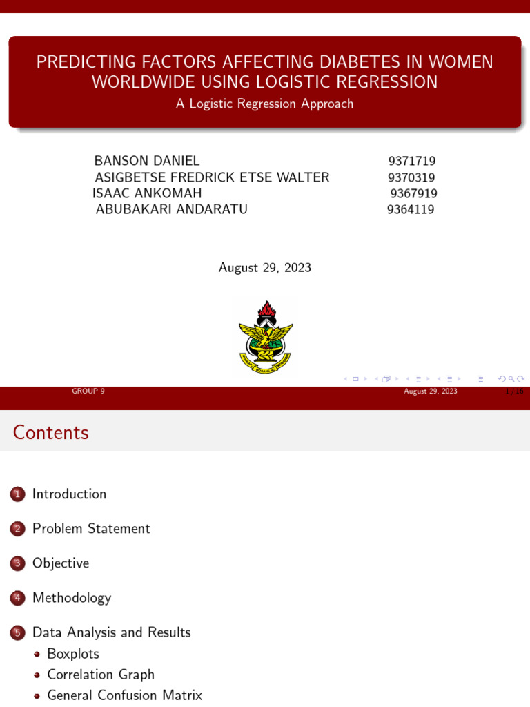 Predicting Factors Affecting Diabetes in Women Worldwide Using Logistic ... Predicting Factors Affecting Diabetes in Women Worldwide Using Logistic ...