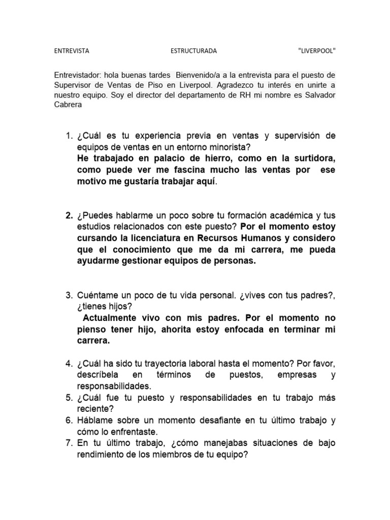 Entrevista Estructurada