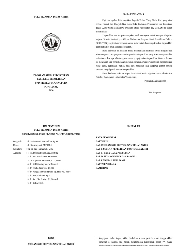 Buku Pedoman Skripsi-2020 | PDF | Sains & Matematika