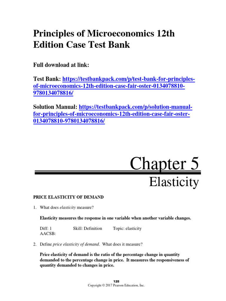 Principles of Microeconomics 12th Edition Case Test Bank 1 | PDF