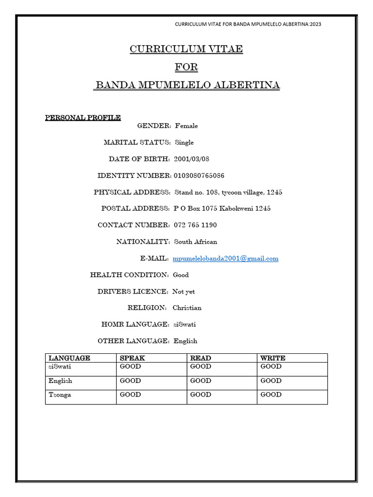 Focus CV Edit PDF | PDF | Curriculum