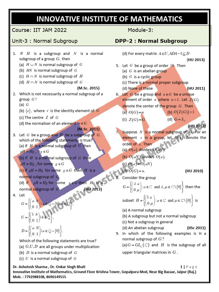 DPP-2 Normal Subgroup | PDF