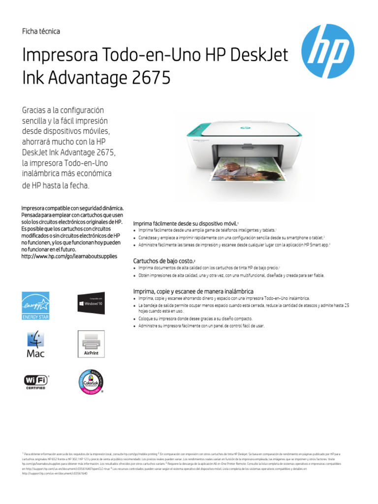 HP 2675 | PDF | Impresora (Computación) | Windows 10