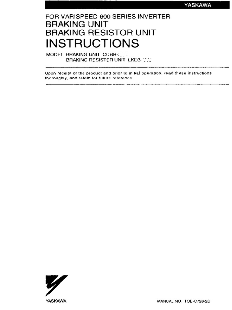 Manual CDBR Braking Unit | PDF