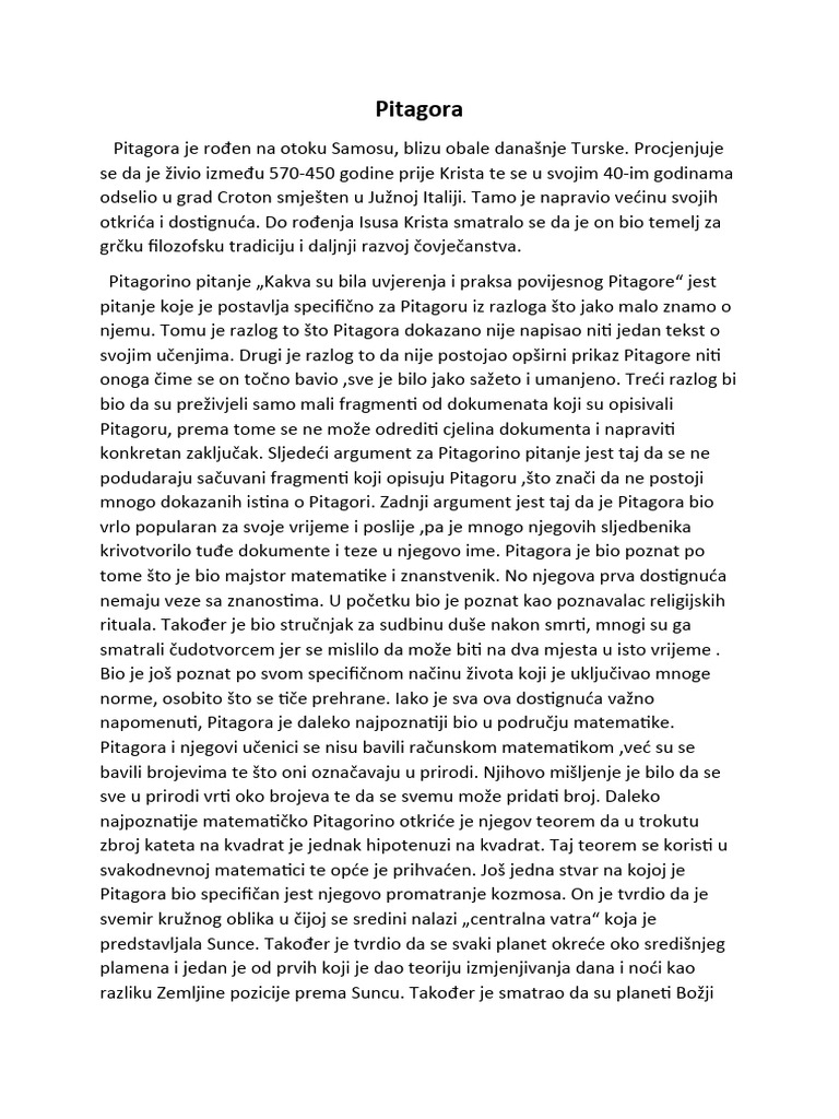 Pitagora Esej | PDF