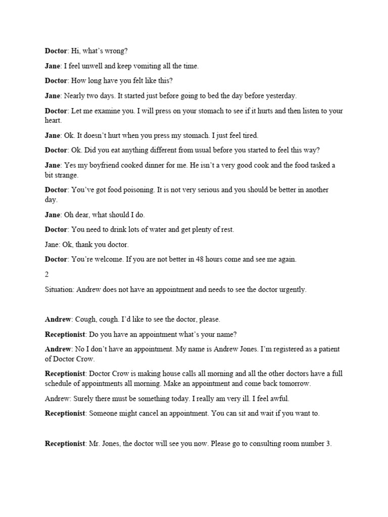 Doctor Visits: Symptoms and Advice | PDF