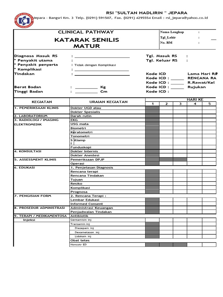 PDF Clinical Pathway Katarak Senilis Matur | PDF