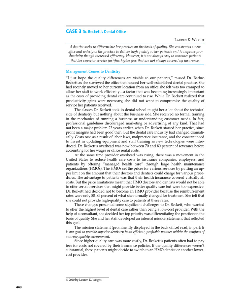 Case 3 | PDF | Health Maintenance Organization | Dentistry