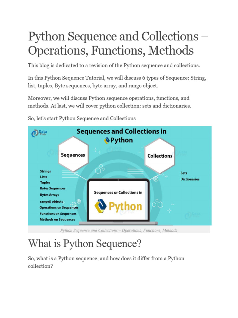 Python Sequence And Collections Pdf String Computer Science Computer Programming