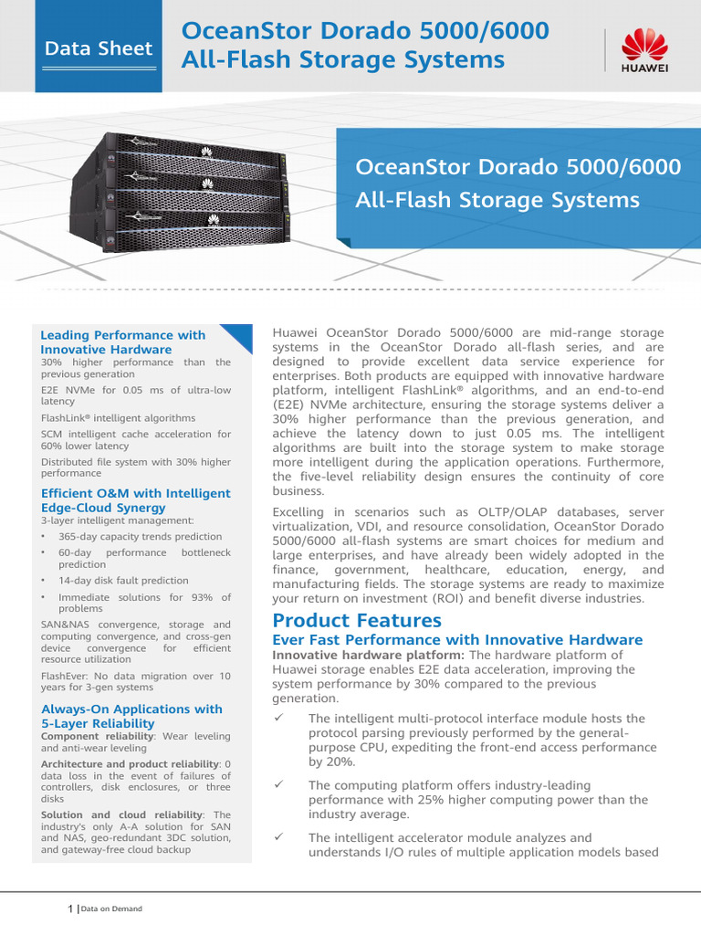 Huawei OceanStor Dorado 5000 | PDF | Solid State Drive | Computer Data ...