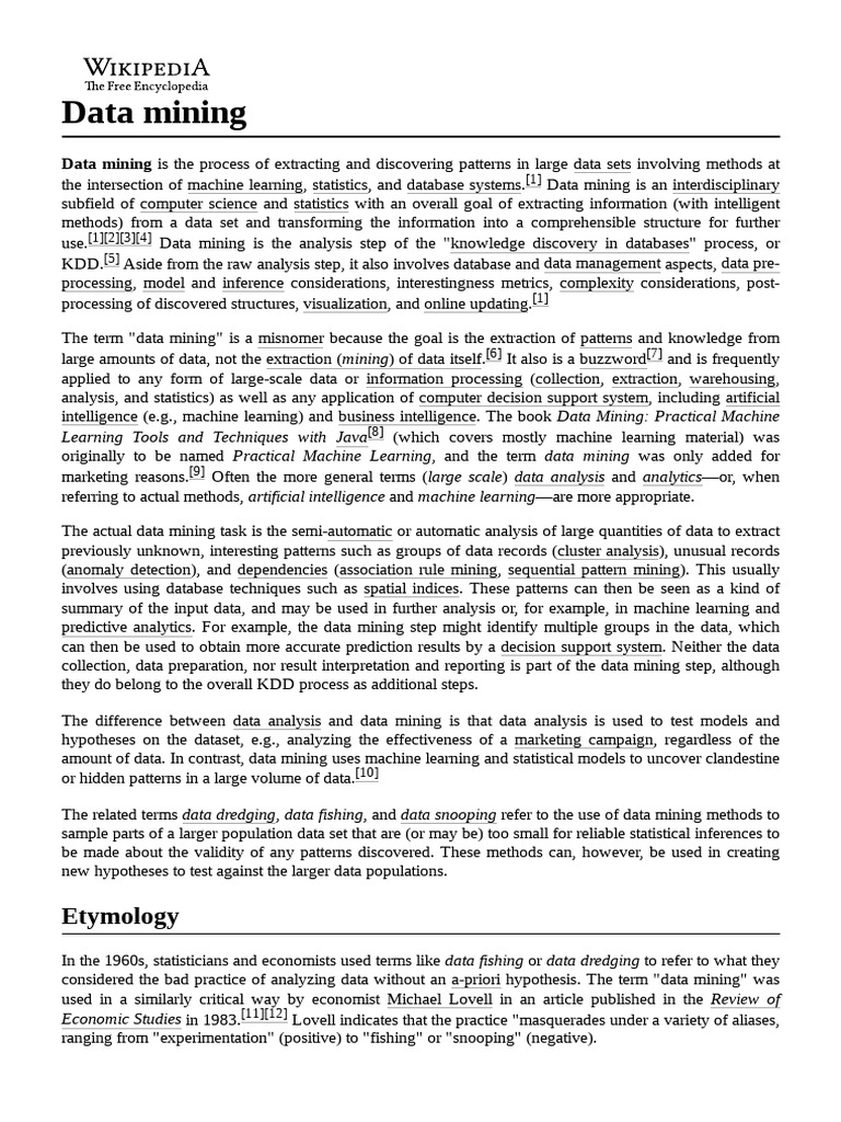 Data Mining Pdf Data Mining Machine Learning