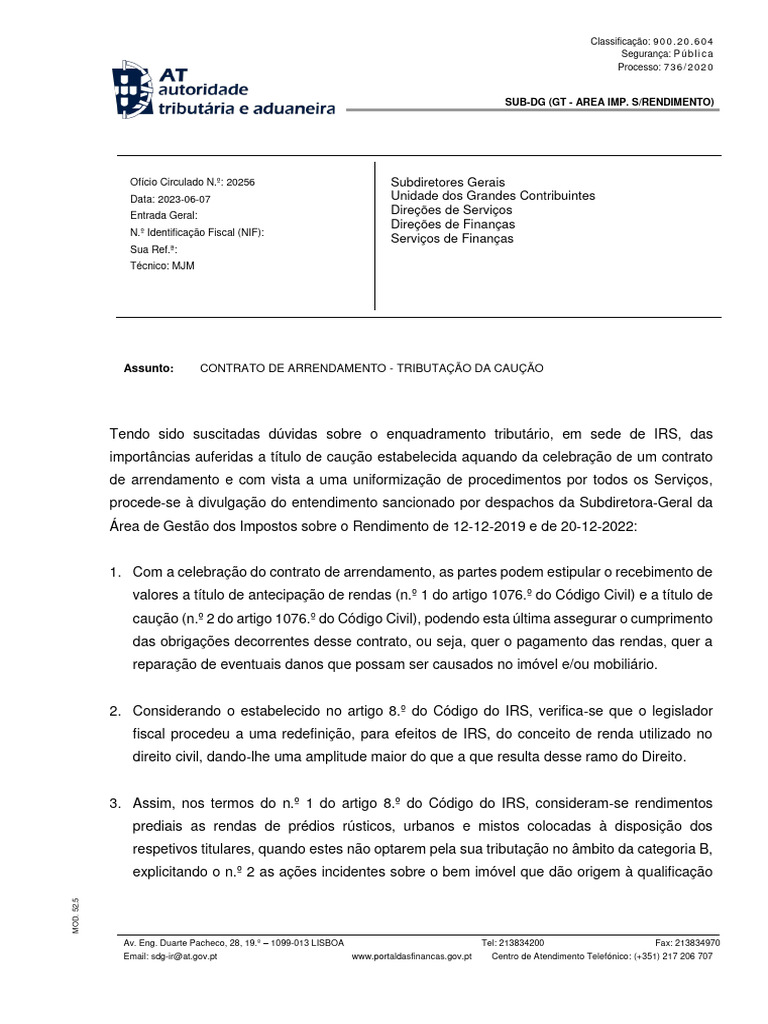 Oficio Circulado 20256 2023 | PDF | Impostos | Renda