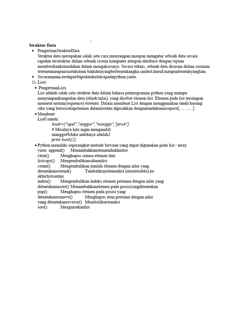 Struktur Data List | PDF