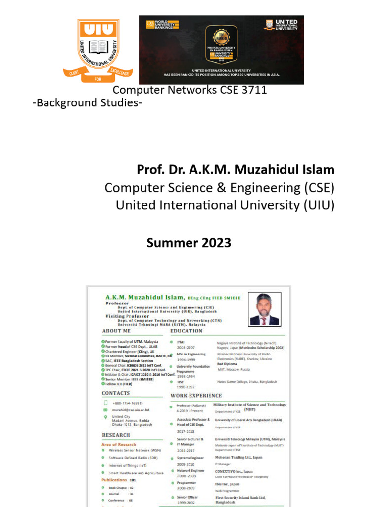 Cse 3711 Lecture No 1 Summer 2023 Background Pdf Computer Network Network Topology
