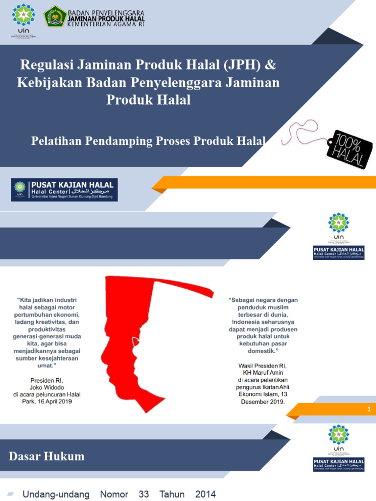 Materi 1, Regulasi JPH & Kebijakan BPJPH | PDF | Bisnis