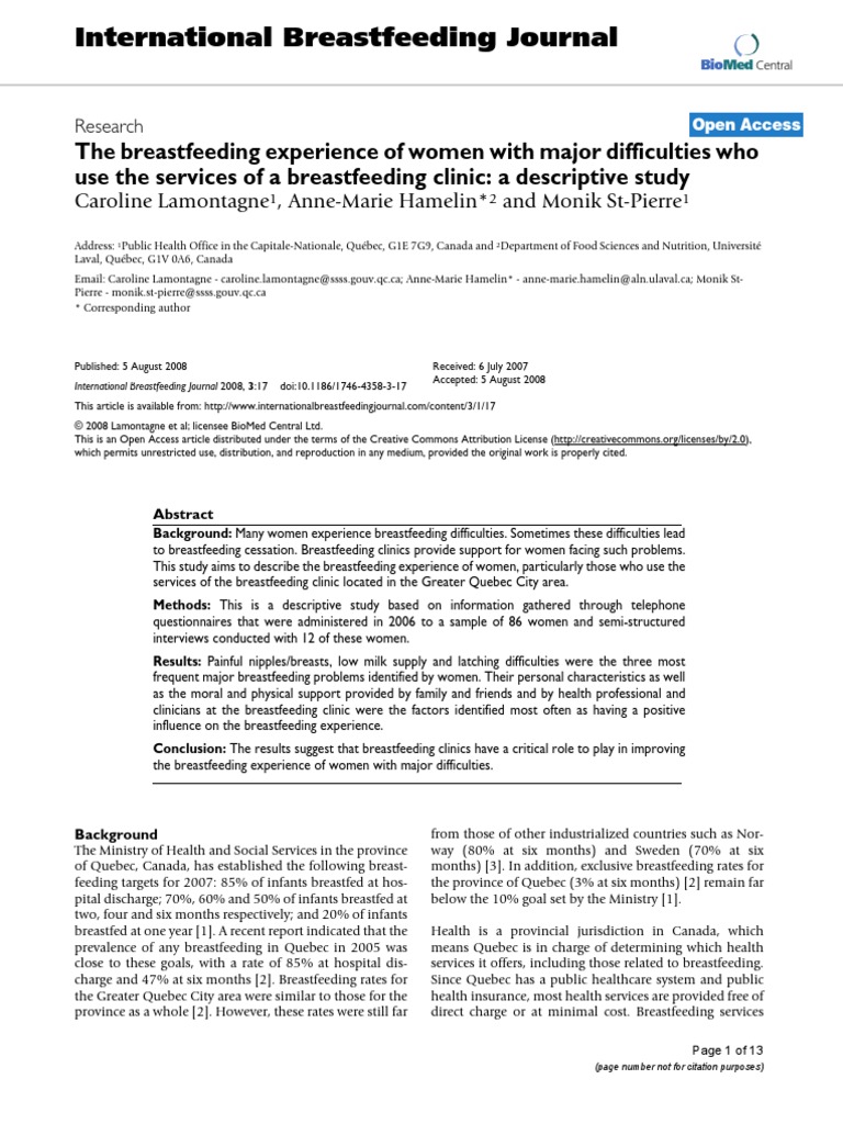 International Breastfeeding Journal | PDF | Breastfeeding | Survey ...