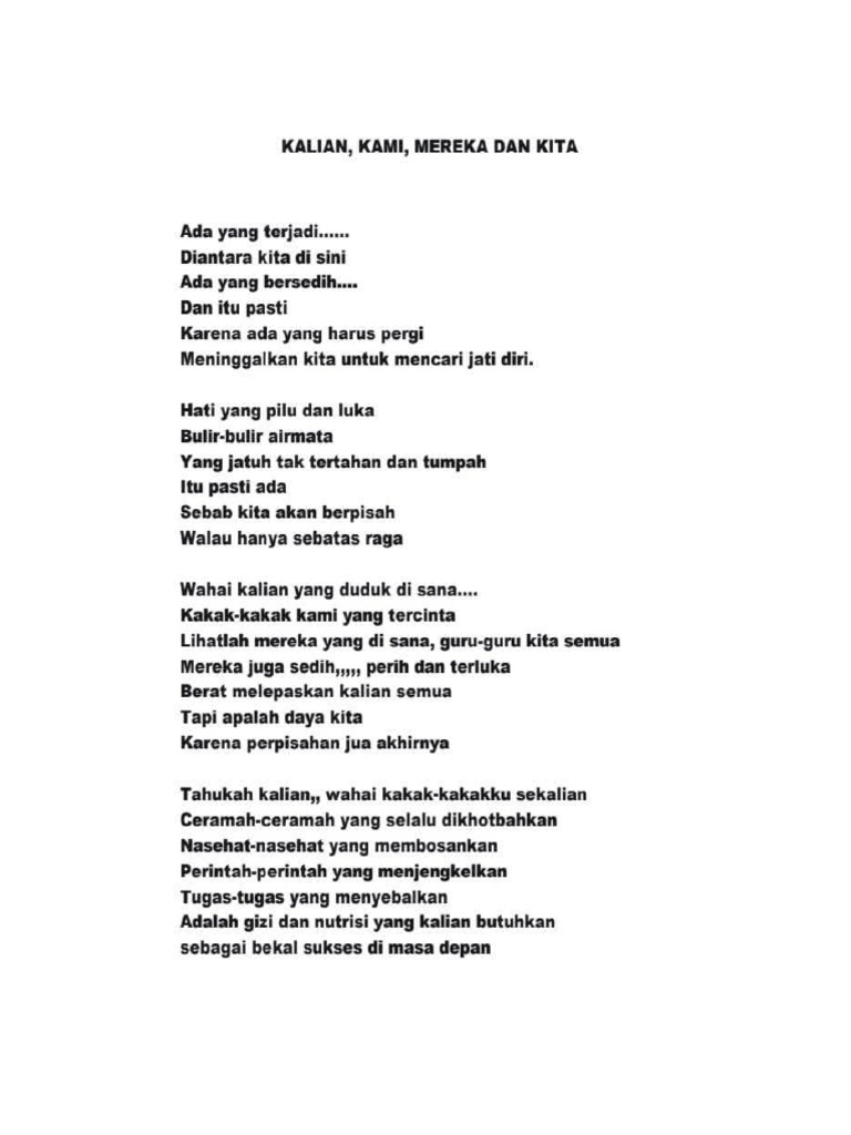 Puisi Perpisahan Kelas 6 | PDF