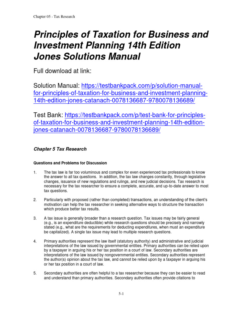 Principles of Taxation For Business and Investment Planning 14th ...