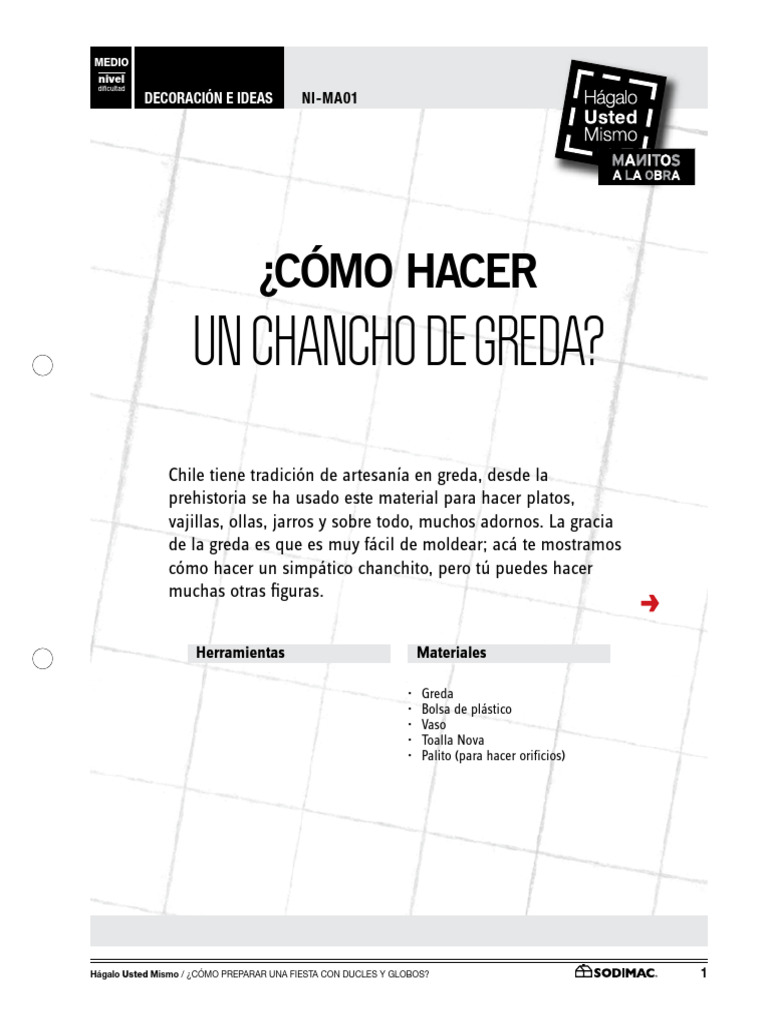 Como Hacer Un Chancho de Greda | PDF