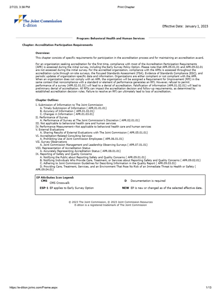 TJC Standards of Care Complete | PDF | Joint Commission | Mental Disorder