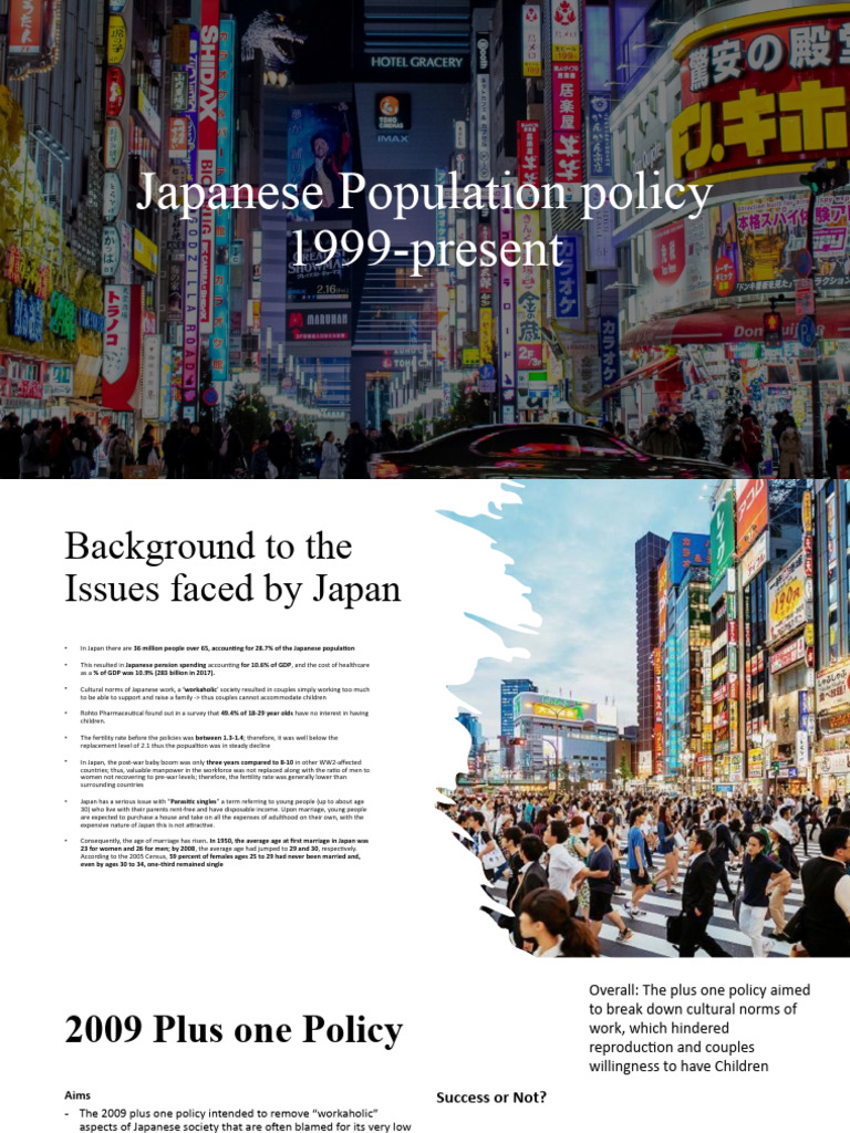 Japanese Population Policy 1999-Present | PDF