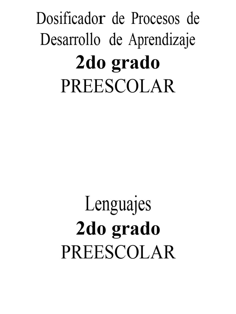 Dosificador Pda Ii Preescolar | PDF | Educación de la primera infancia ...