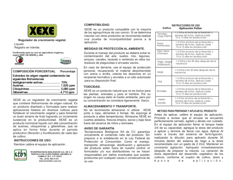 Xexe Fichatecnica 2016 | PDF | Botánica | Agricultura