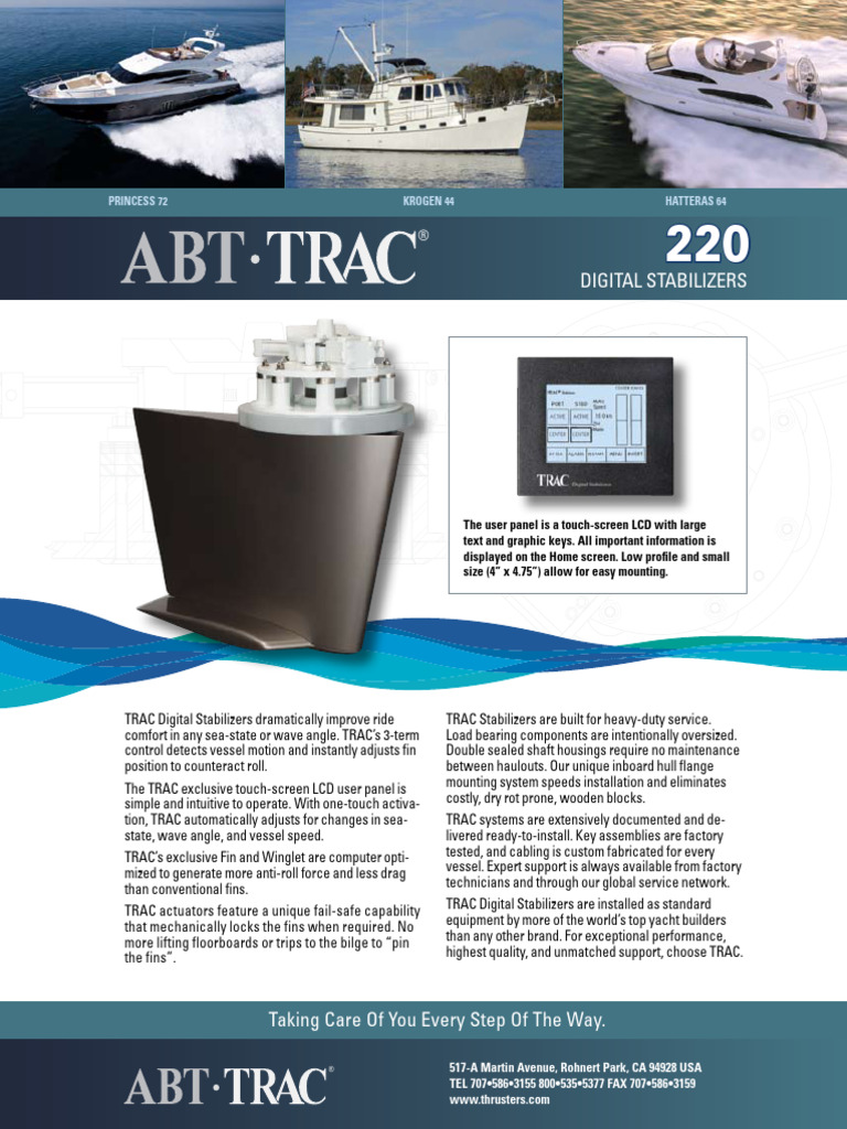 ABT-TRAC 220 Stabilizer | PDF | Touchscreen | Manufactured Goods