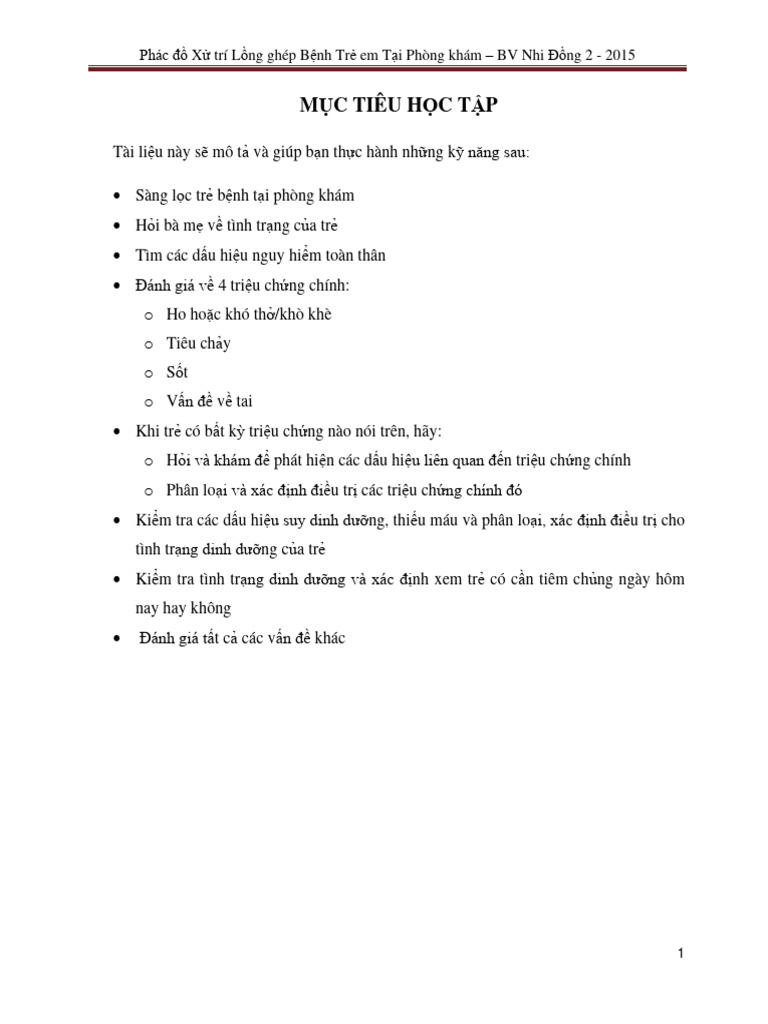 IMCI Bai Giang | PDF