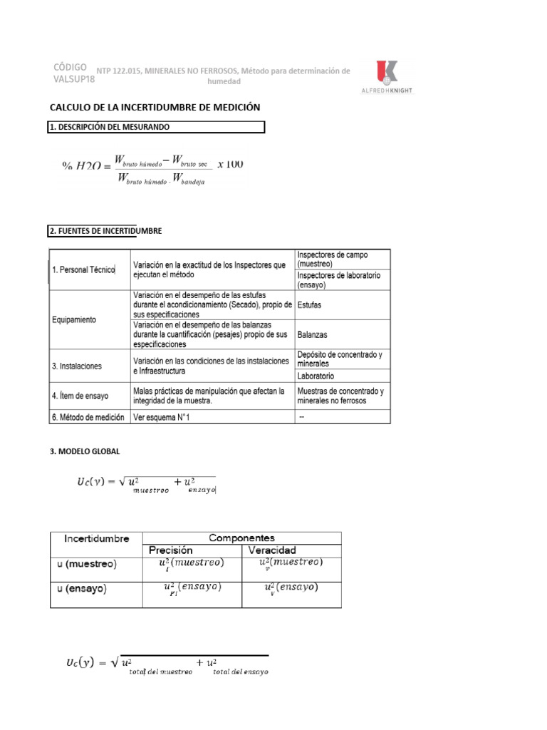 Incertidumbre en Medición de Humedad | PDF