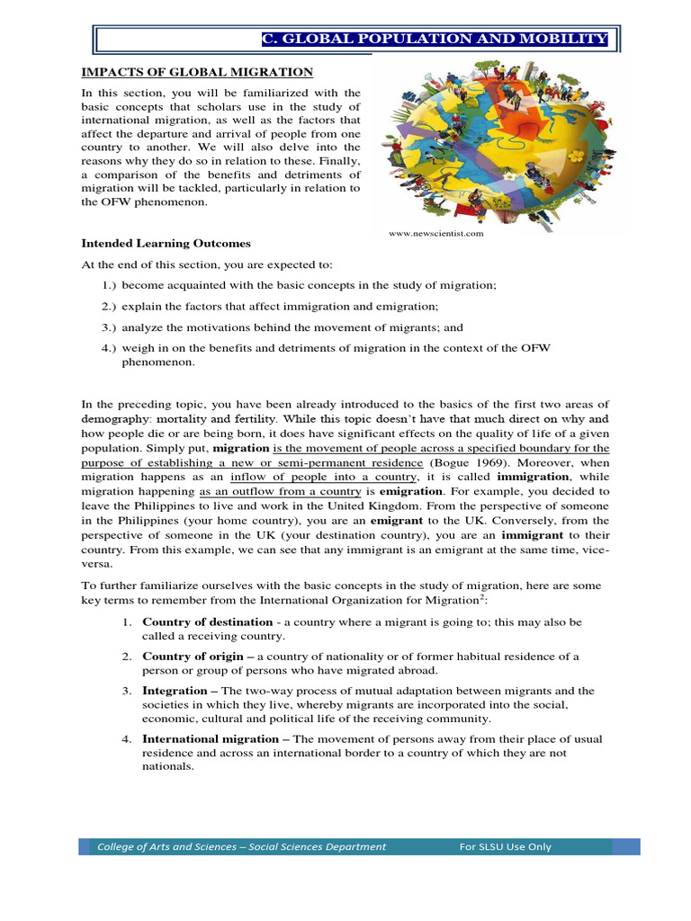 CAS GEC04 Module6 Impacts of Global Migration | PDF