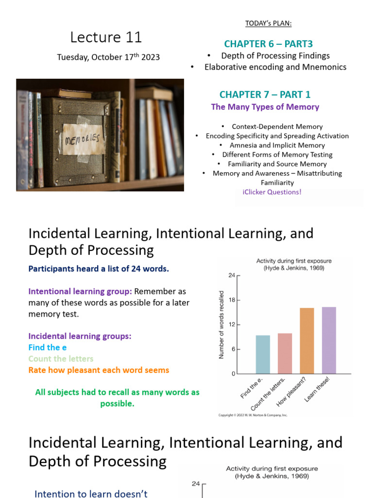 Lecture 11 Posted Slides Ch 6 Part 3 Ch 7 Part 1 The Many