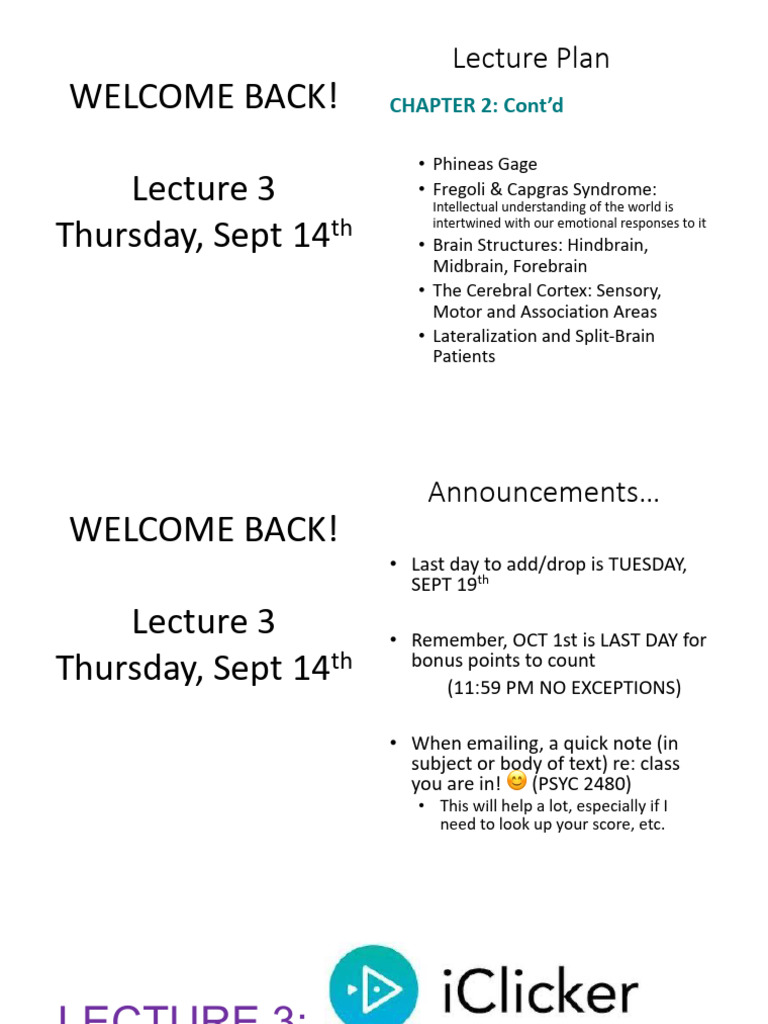 Lecture 3 Sept 14 Ch 2 Part 2 Neuronal Basis For Cognition Revised Posted Slides Pdf