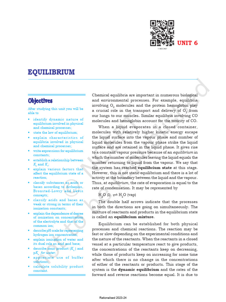 Kech 106 | PDF | Chemical Equilibrium | Solubility