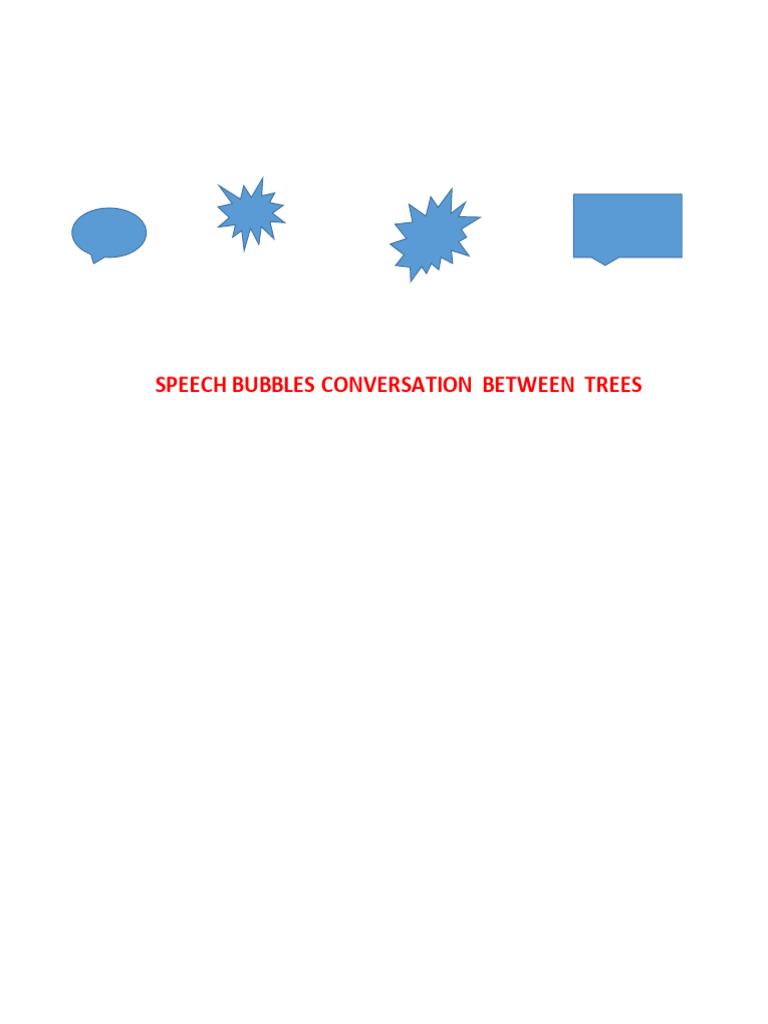 Speech Bubble Conversation Between Trees | PDF