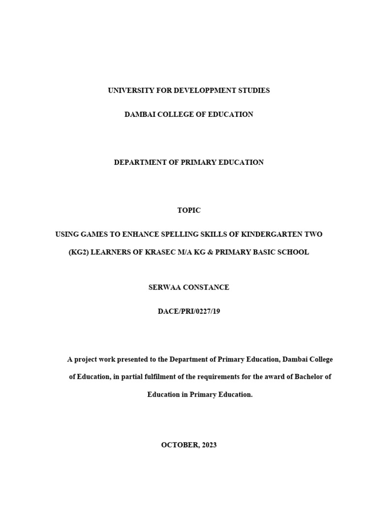 Serwaa Constance Research Work | PDF