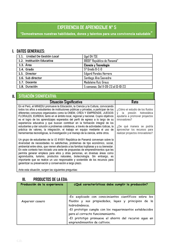 5° Ficha de Aplicación2 - Sesión 2-Exp.5-Cyt | PDF